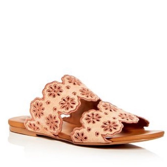 Nolitta Embroidered Eyelet Slide Sandal